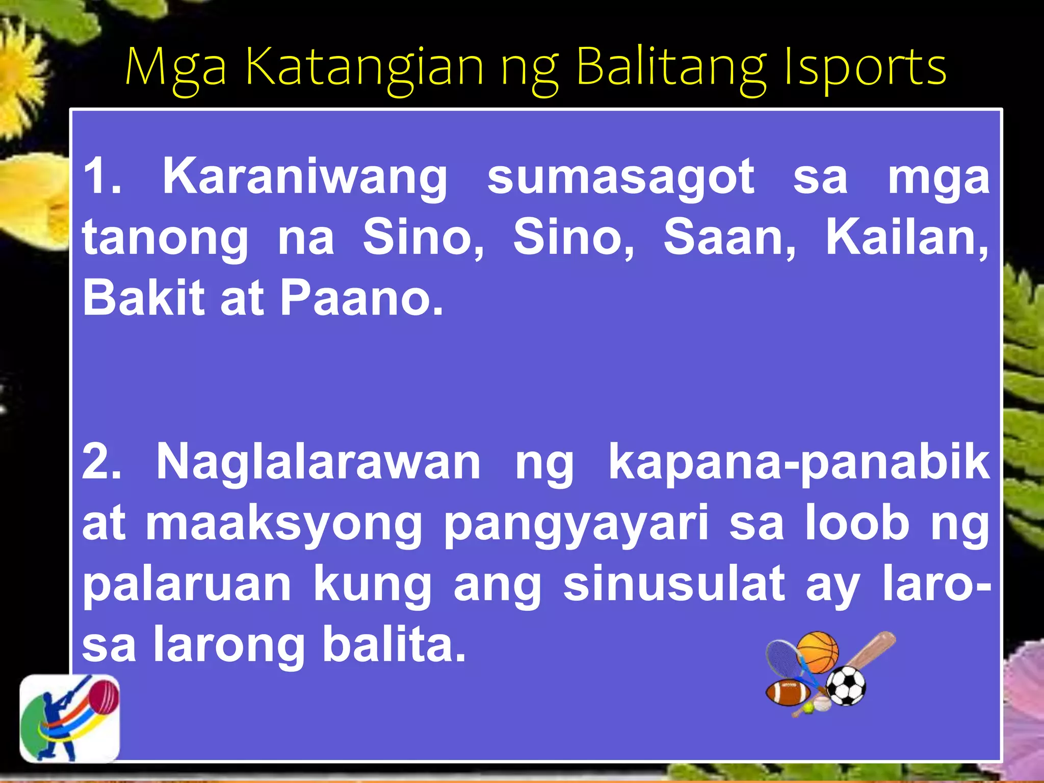 Isports Balita ppt | PPTX