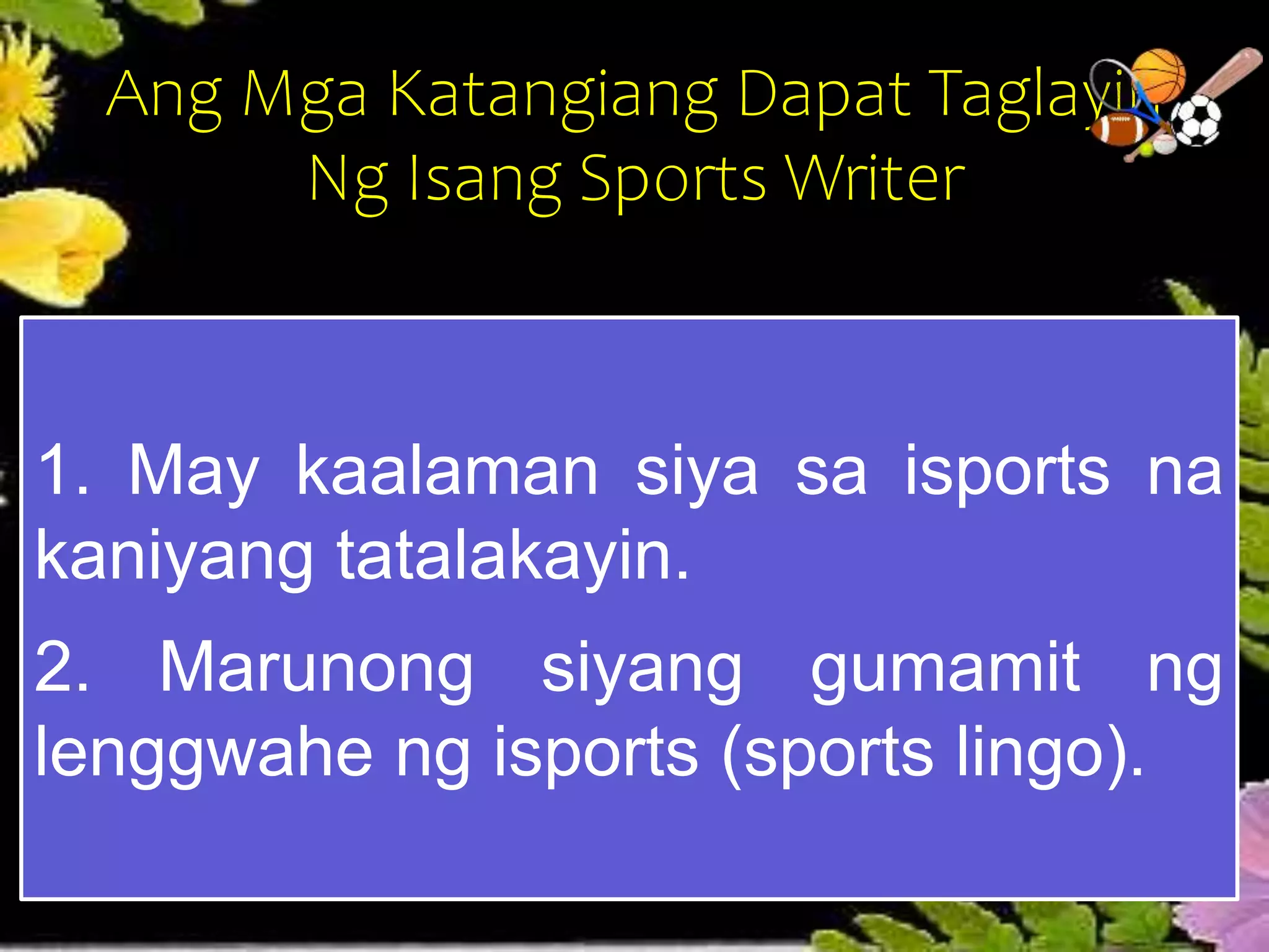 Isports Balita ppt | PPTX