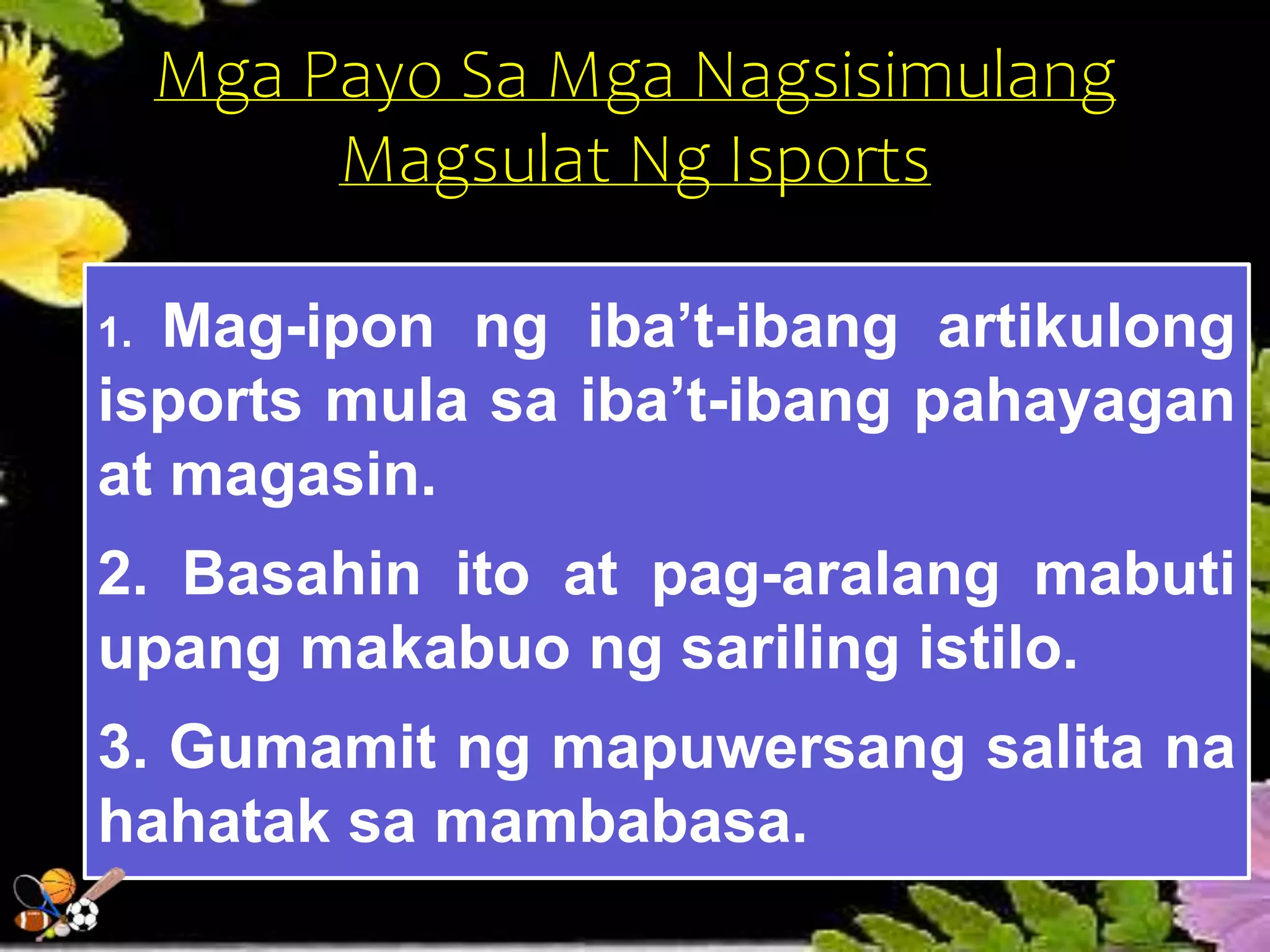 Isports Balita ppt | PPTX