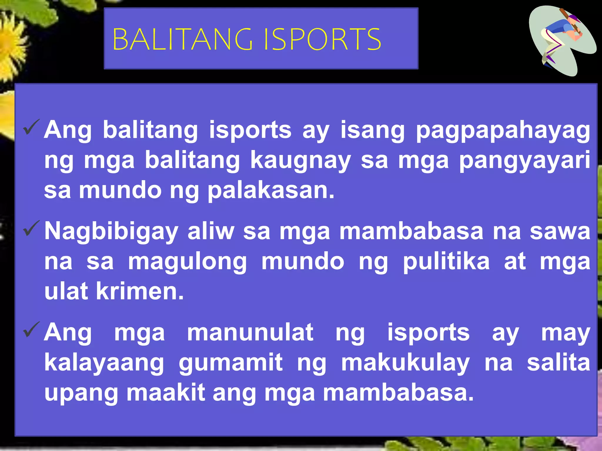 Isports Balita ppt | PPTX