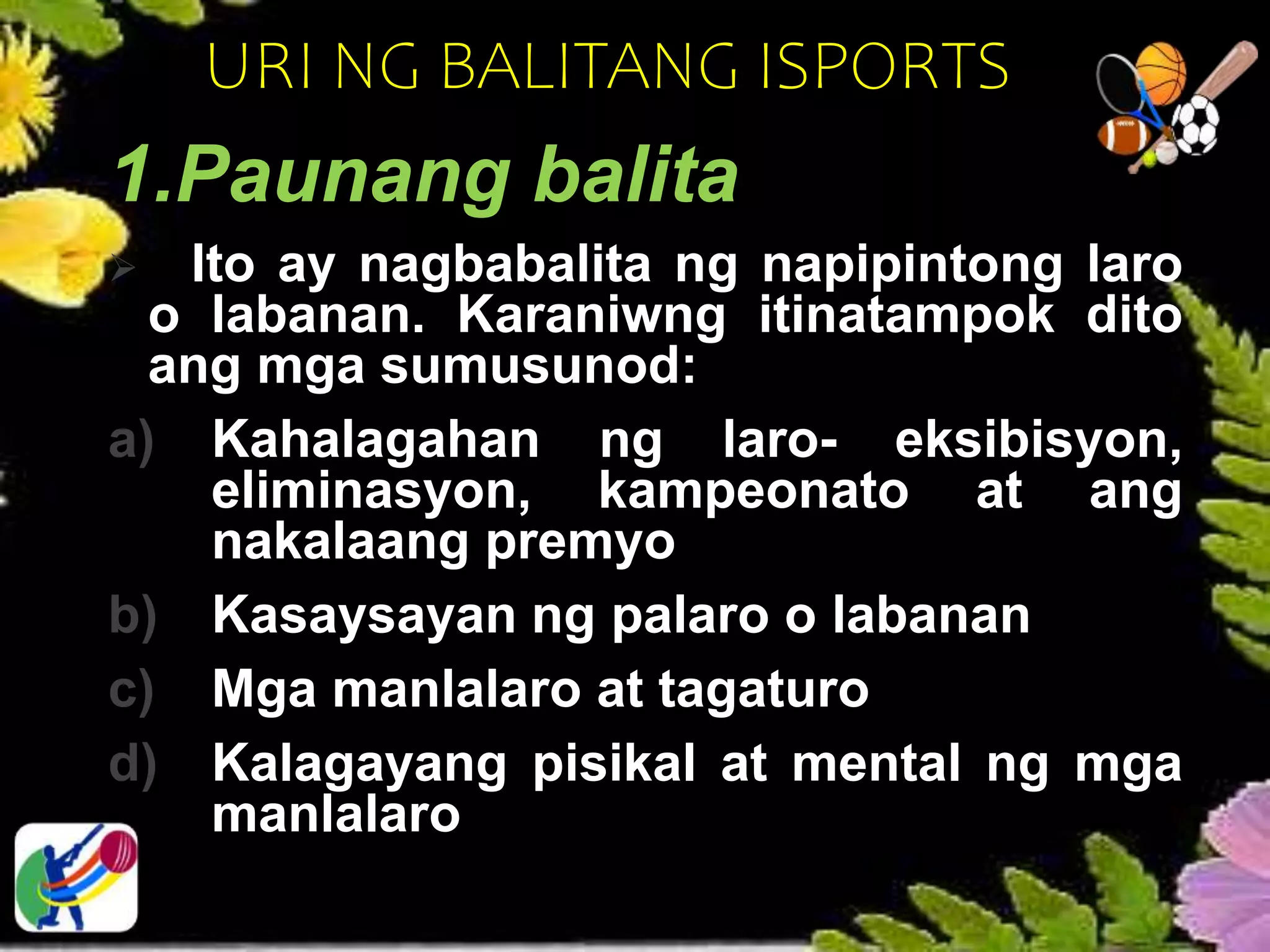 Isports Balita ppt | PPTX