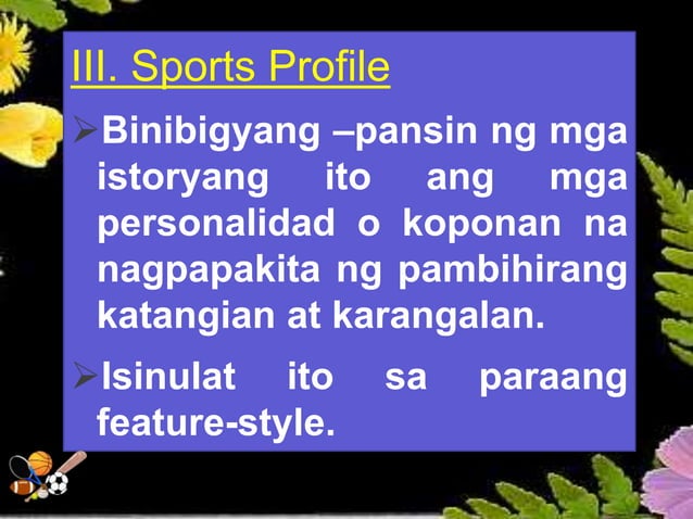 Isports Balita ppt | PPTX