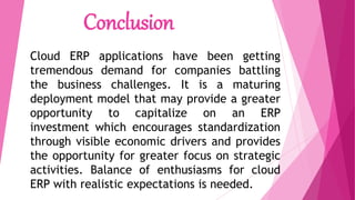 Cloud based ERP implementation | PPTX