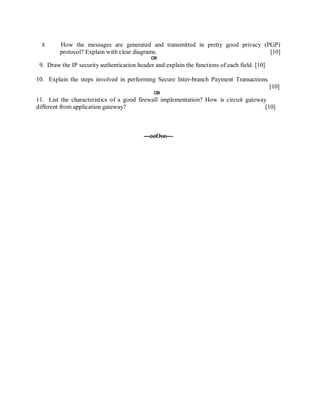 Information Security _Previous_Question paper | PDF