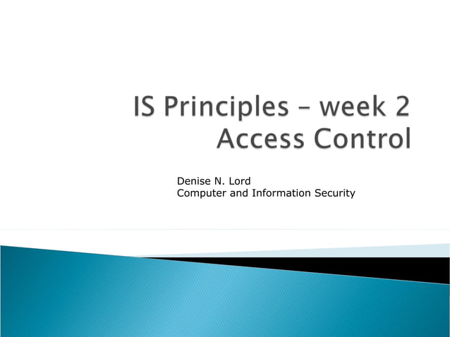 Information Security Principles - Access Control | PPT | Operating ...