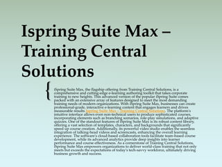 Ispring Suite India – Training Central Solutions | PPT