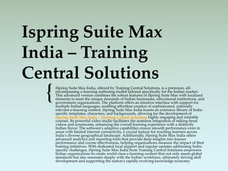 Ispring Suite India – Training Central Solutions | PPT