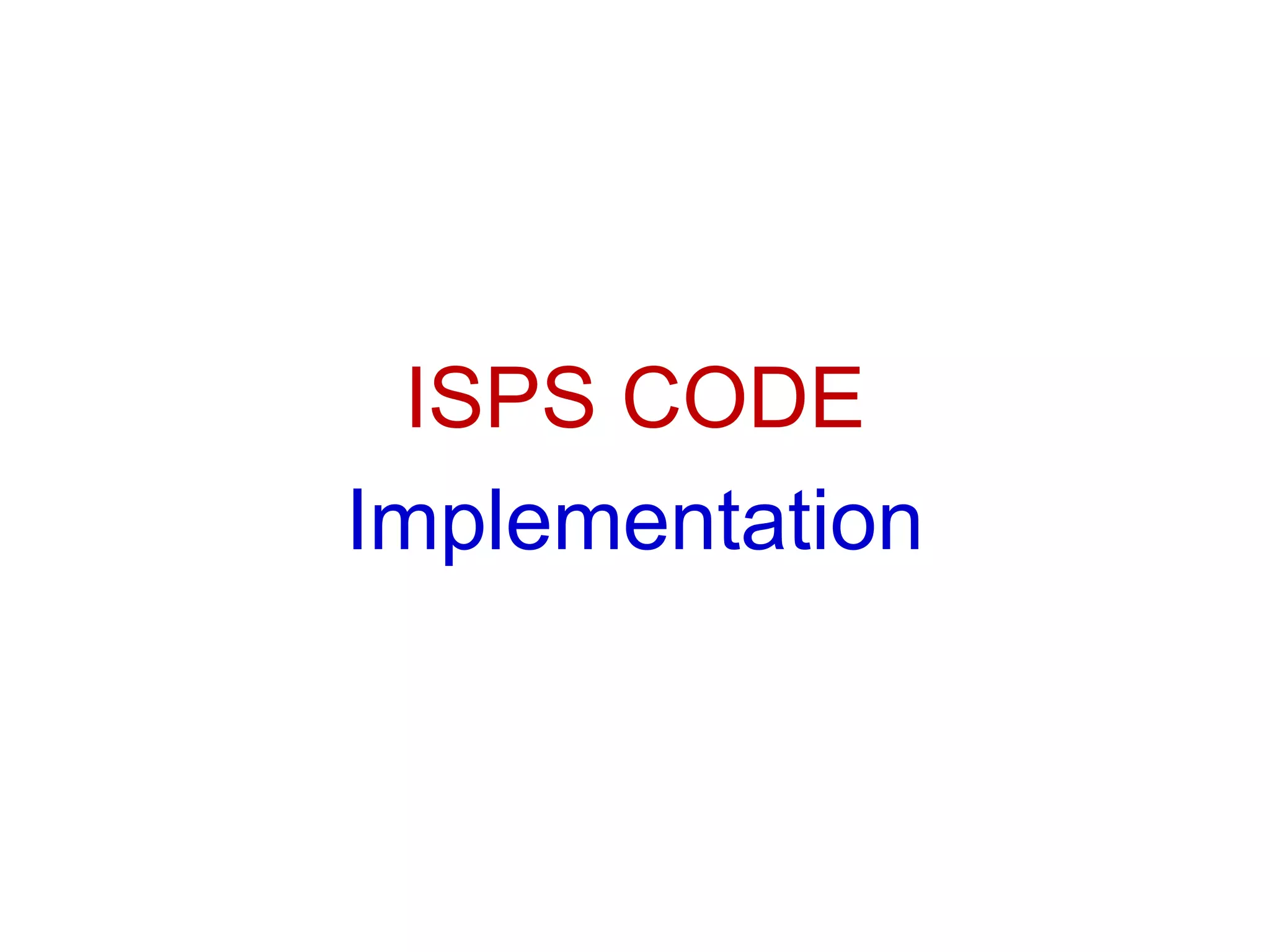 A Short Note on ISPS Code | PDF