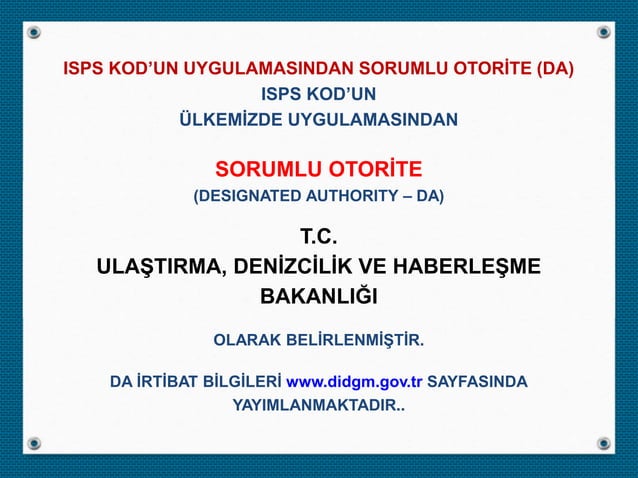 GEMİ ve LİMAN GÜVENLİĞİ ISPS CODE..pptx