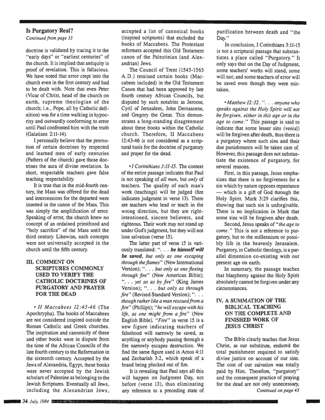 Is Purgatory Real.pdf | Christianity | Religion & Spirituality