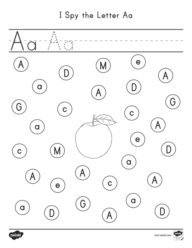 I Spy the Letter Aa Activity Sheet.pdf | Education