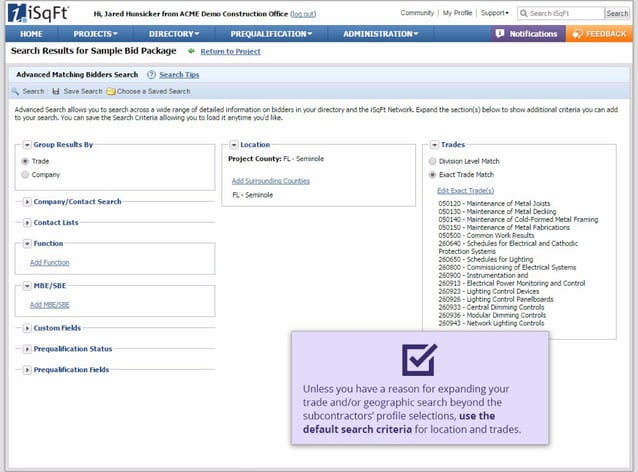 iSqFt Best Practices: Selecting Bidders | PDF
