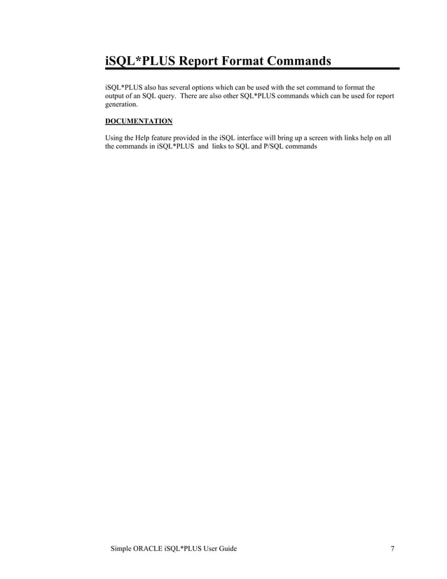 Isqlplus command | PDF