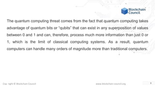 Is quantum computing an existential threat to blockchain technology | PPTX