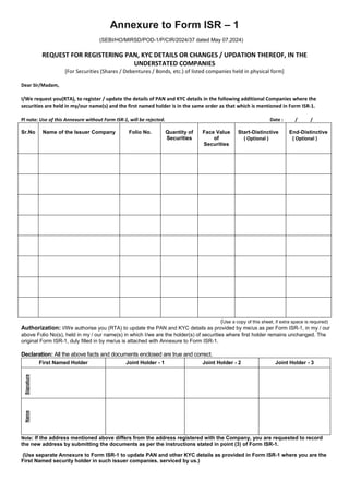 ISR-1 Form | Nuvama Wealth Management Limited | PDF