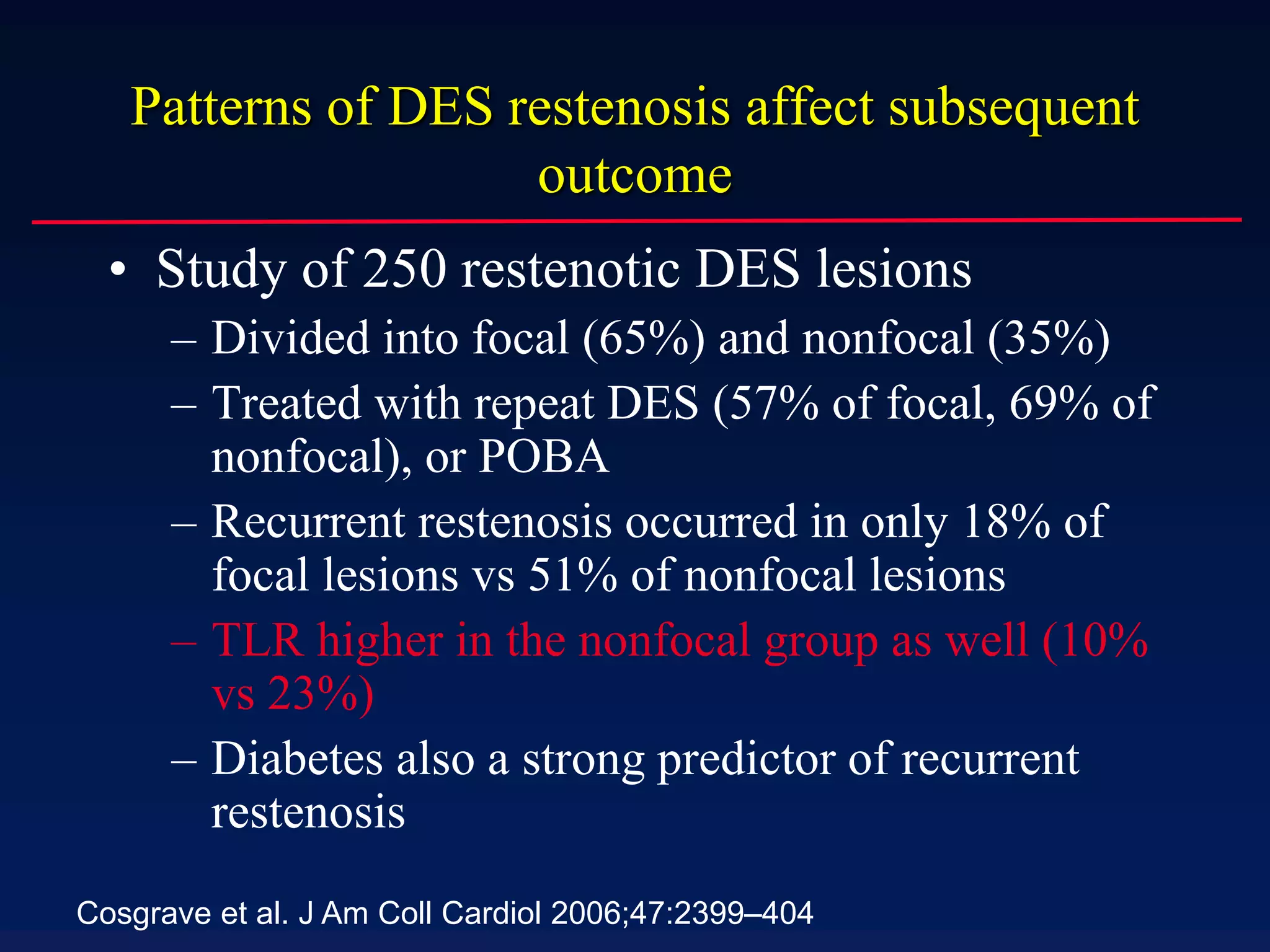 In stent re stenosis | PPTX