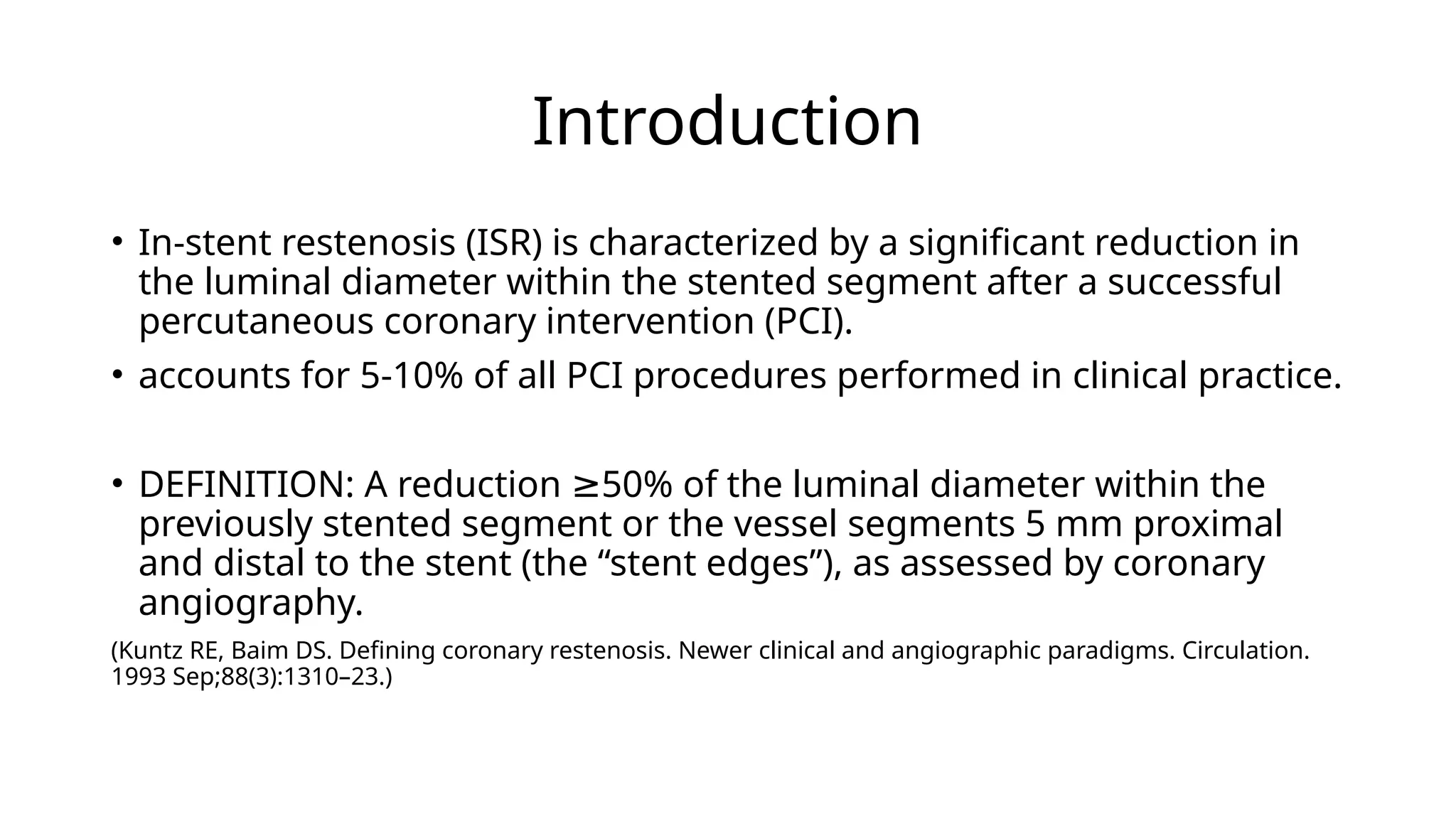 In stent restenosis in interventional catdiology | PPTX