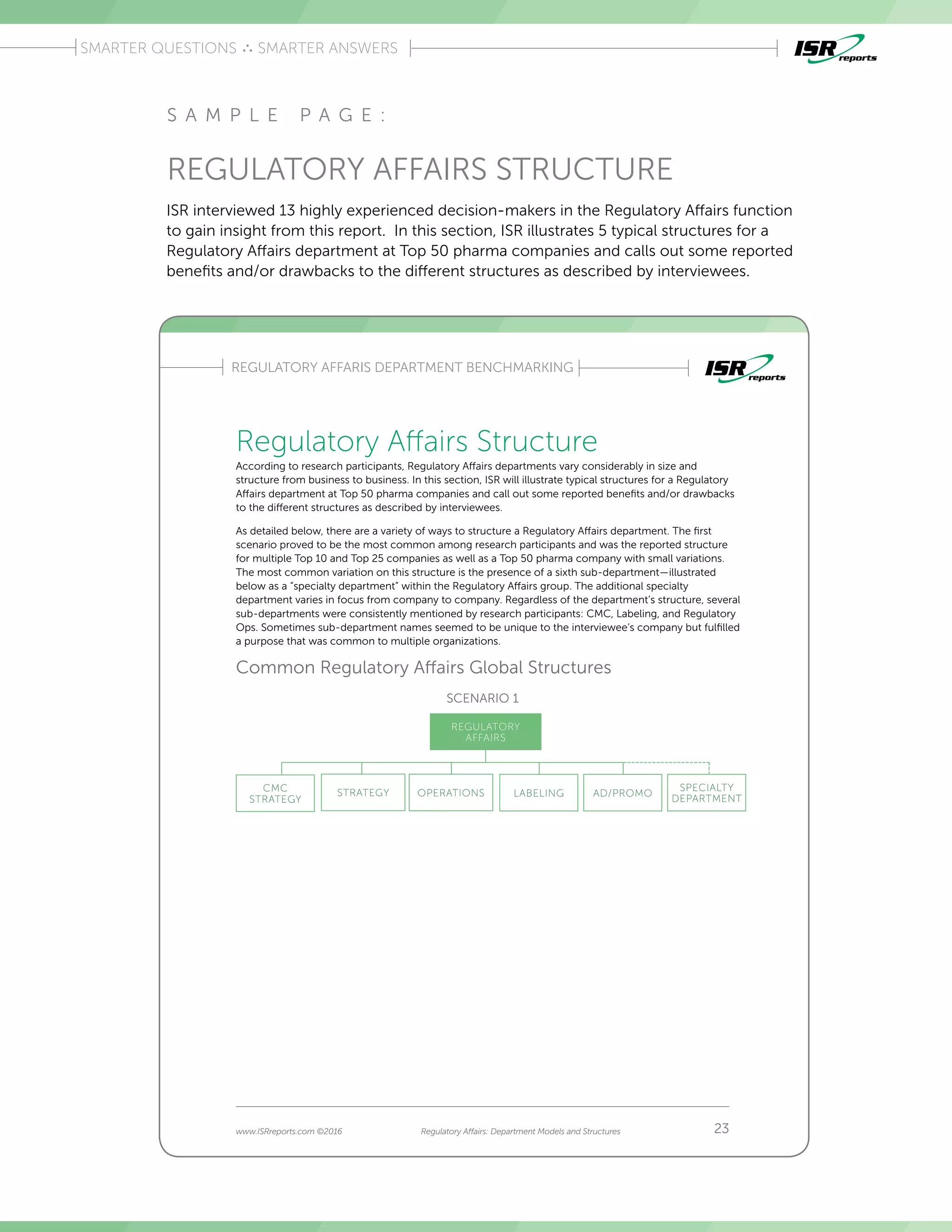 Regulatory Affairs: Department Models and Structures | PDF