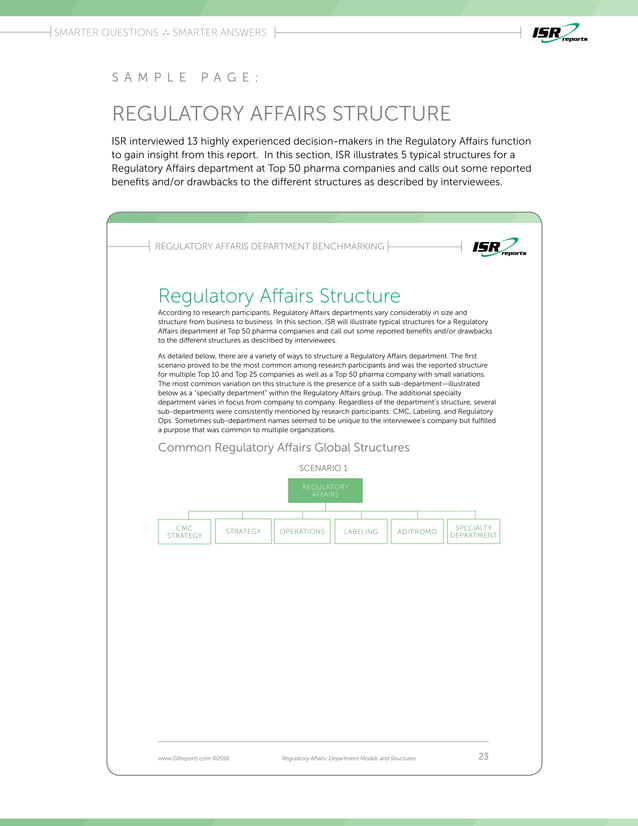 Regulatory Affairs: Department Models and Structures | PDF ...
