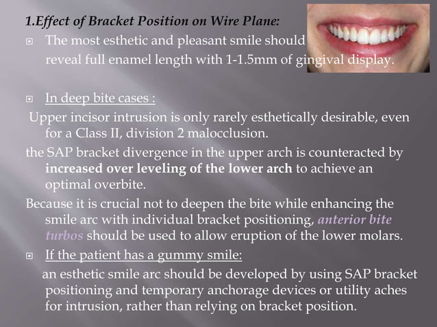 bracket positioning for smile arc protection | PPTX