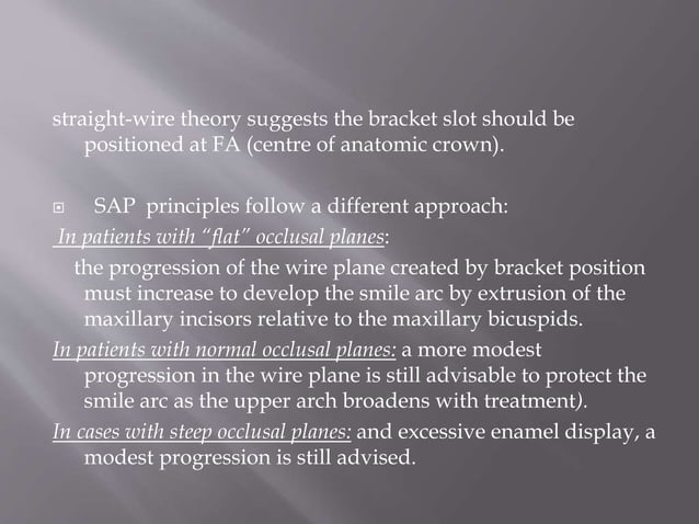 bracket positioning for smile arc protection | PPTX