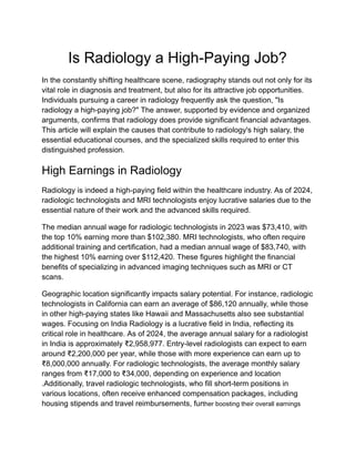 Is Radiology a High-Paying Job? check now | PDF