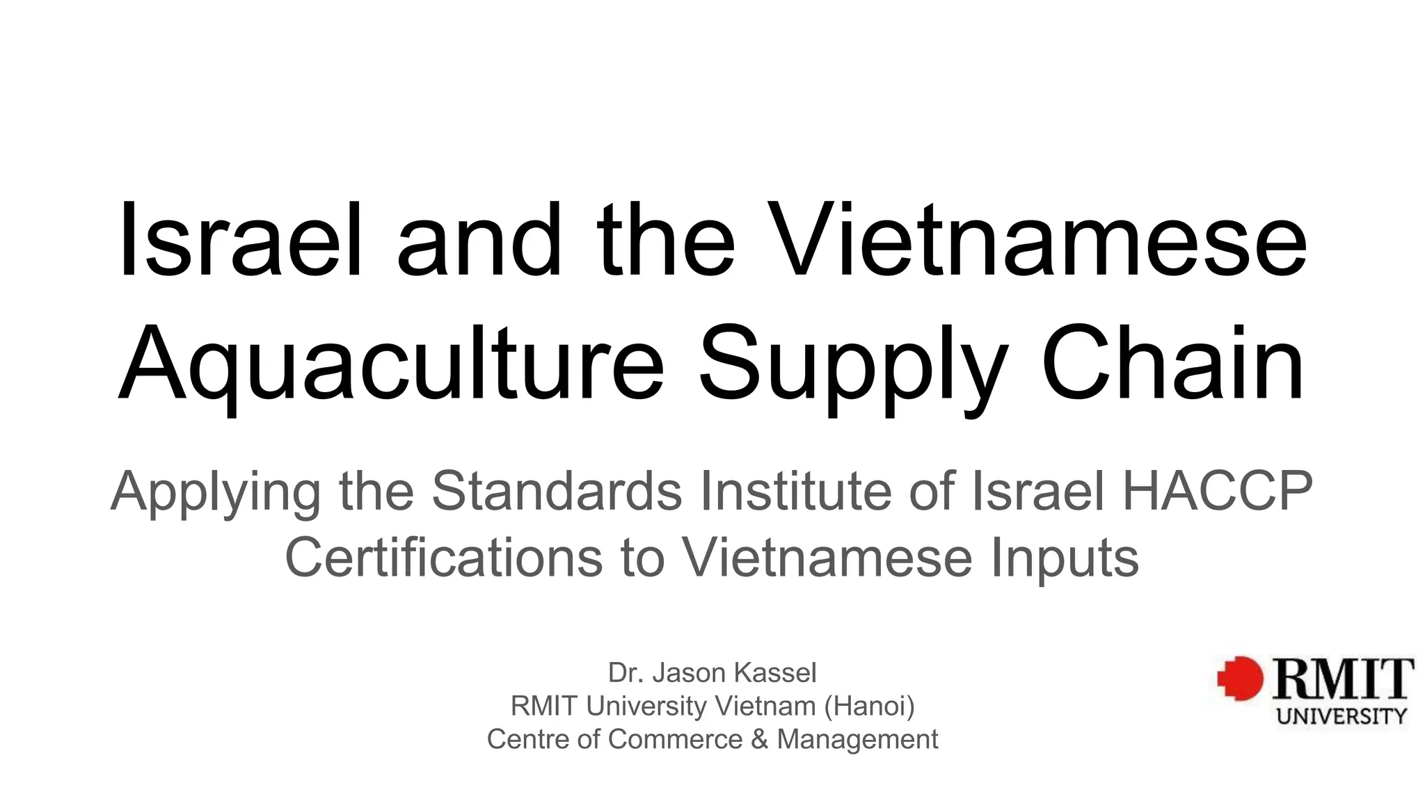Israel and the Vietnamese Aquaculture Supply Chain | PPT