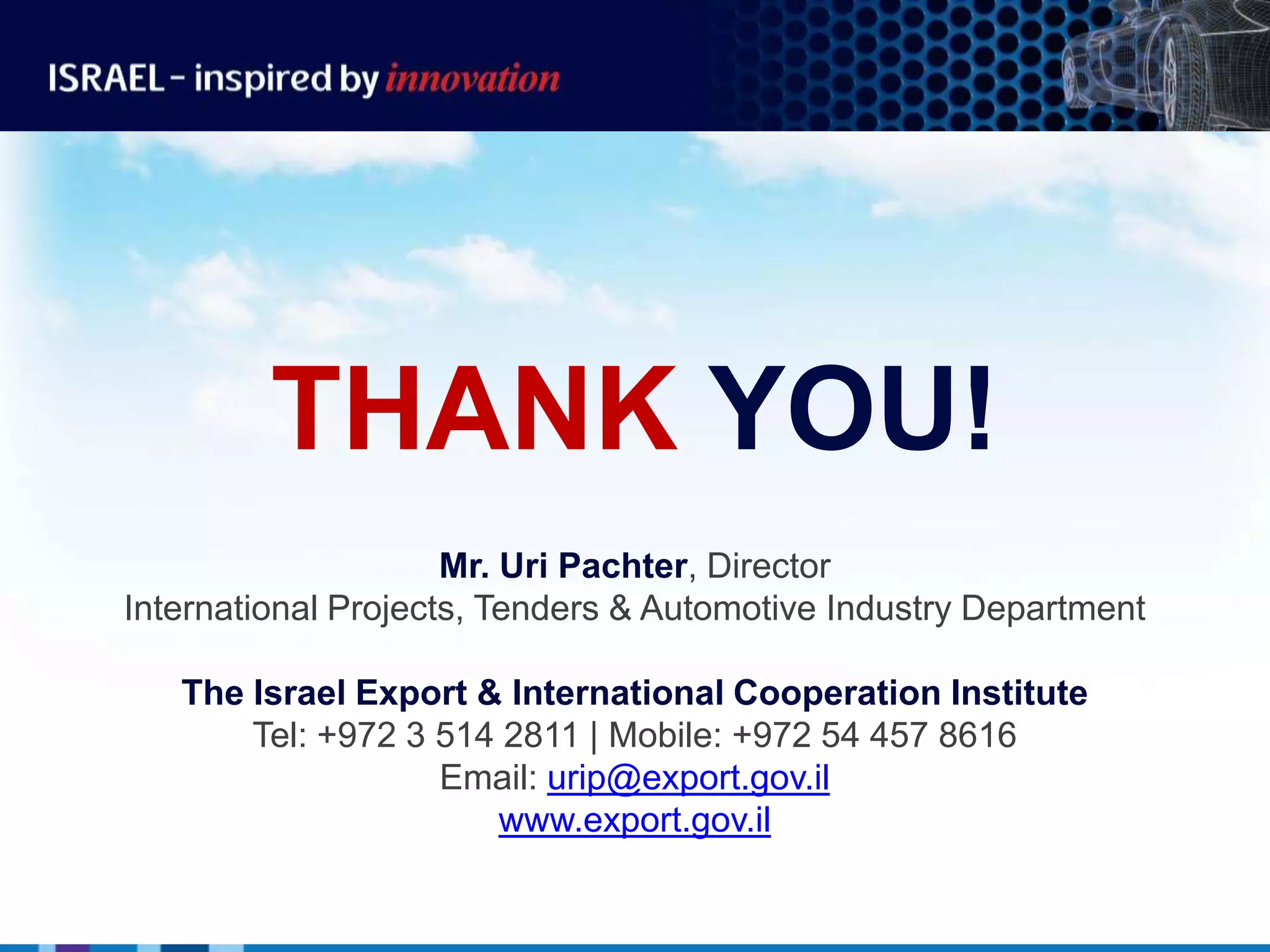 Israel's Automotive Industry-Overview- 2013 | PPT