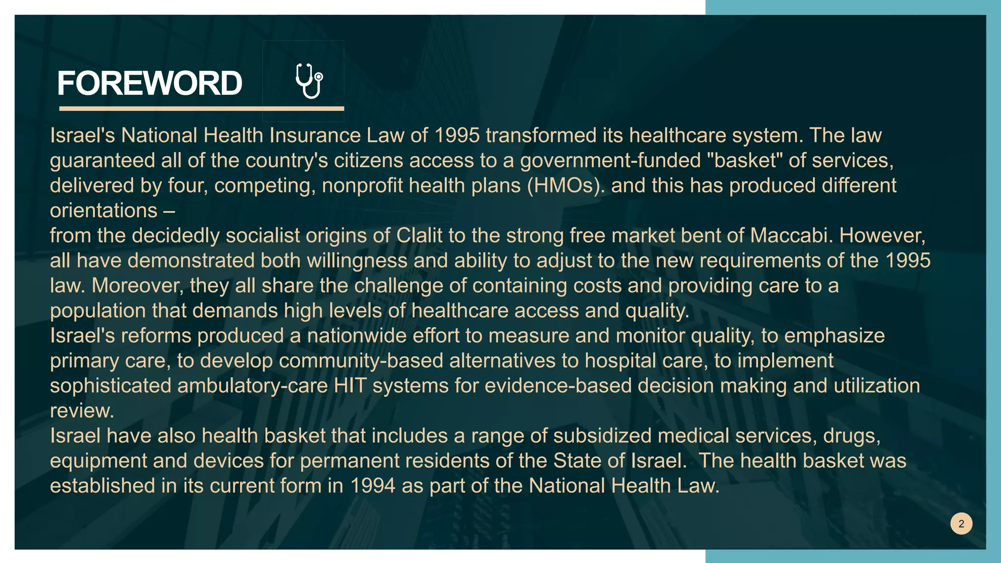 Israel healthcare system financial management | PPTX