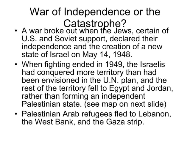 Arab-Israeli Conflict Summary and Brief History | PPT
