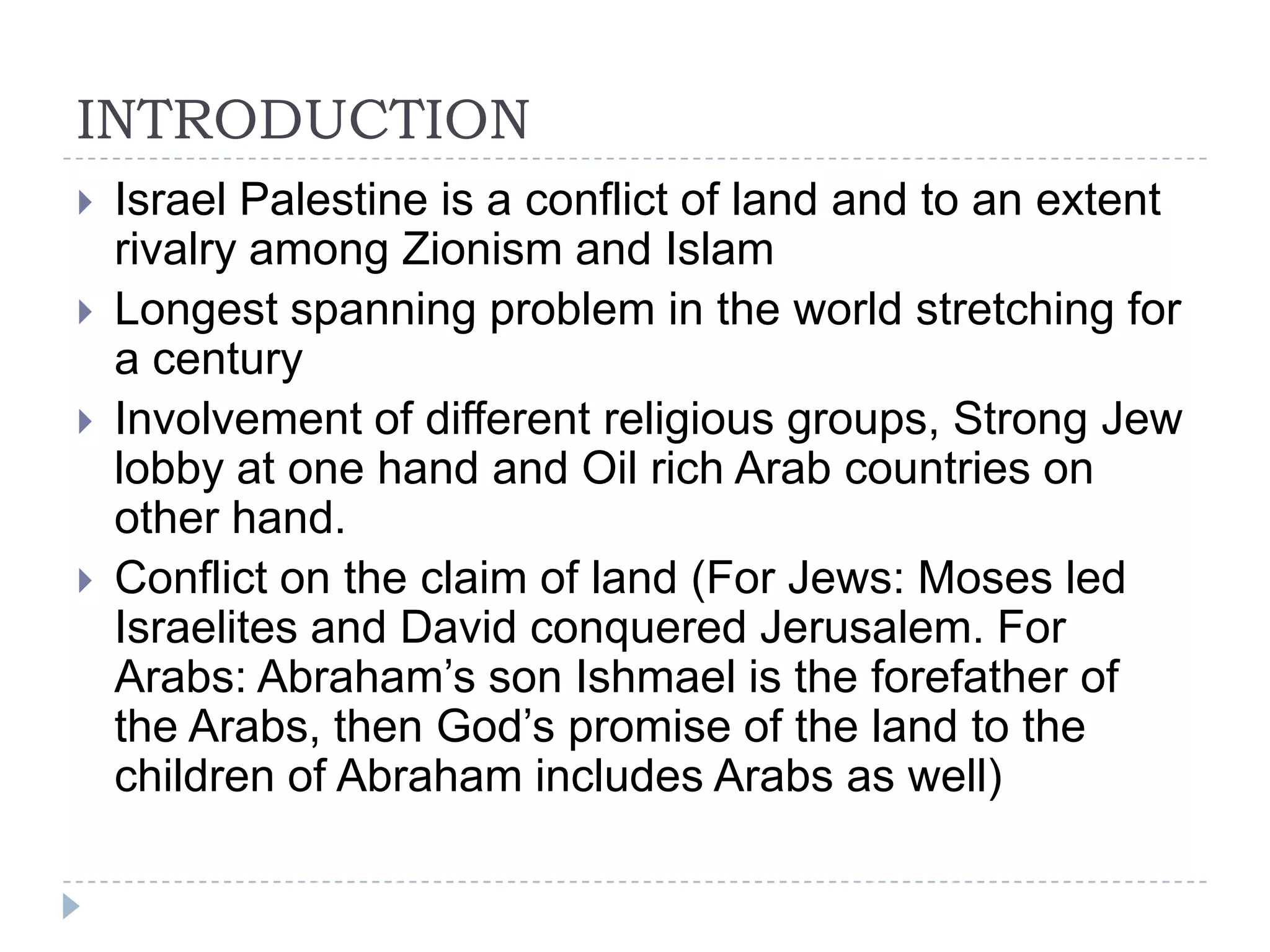 Israel palestine conflict | PPTX