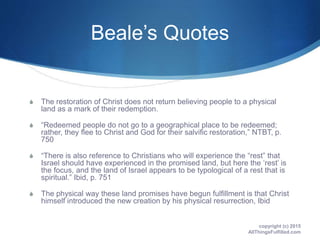 Israel's Land Promises Review of G. K. Beale | PPTX | Christianity ...