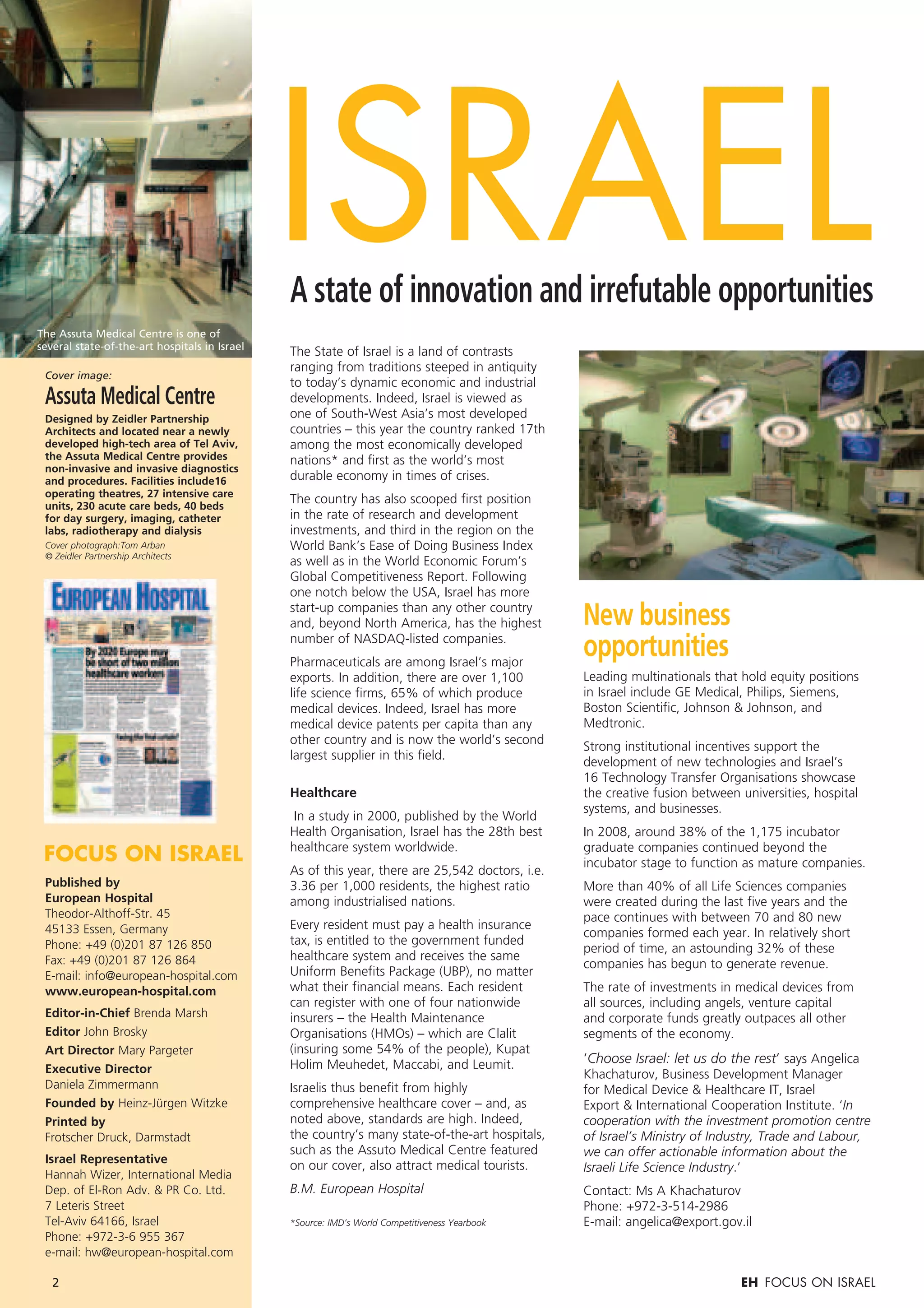 European-Hospital Magazine - Israel Focus | PDF