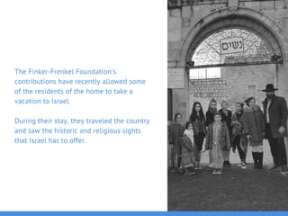 Finker-Frenkel Foundation Sponsors Israel Trip | PDF
