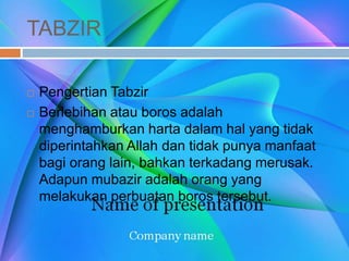 Israf, tabzir, gibah dan fitnah | PPTX