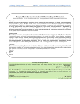 INTERNATIONAL STANDARDS ON REVIEW ENGAGEMENTS | PDF | Mergers and ...