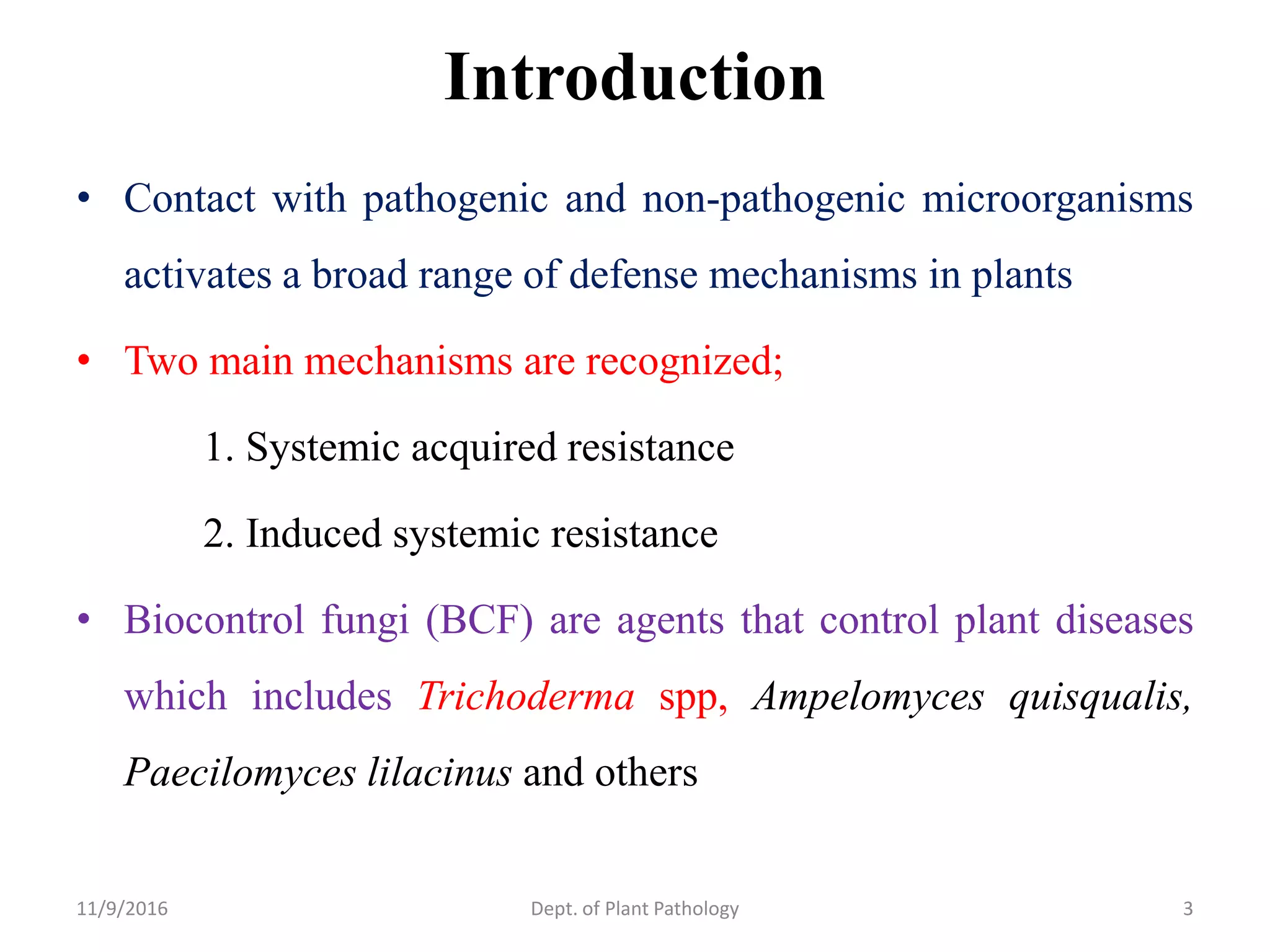 ISR IN PLANTS THROUGH FUNGAL BIOCONTROL AGENTS | PPTX