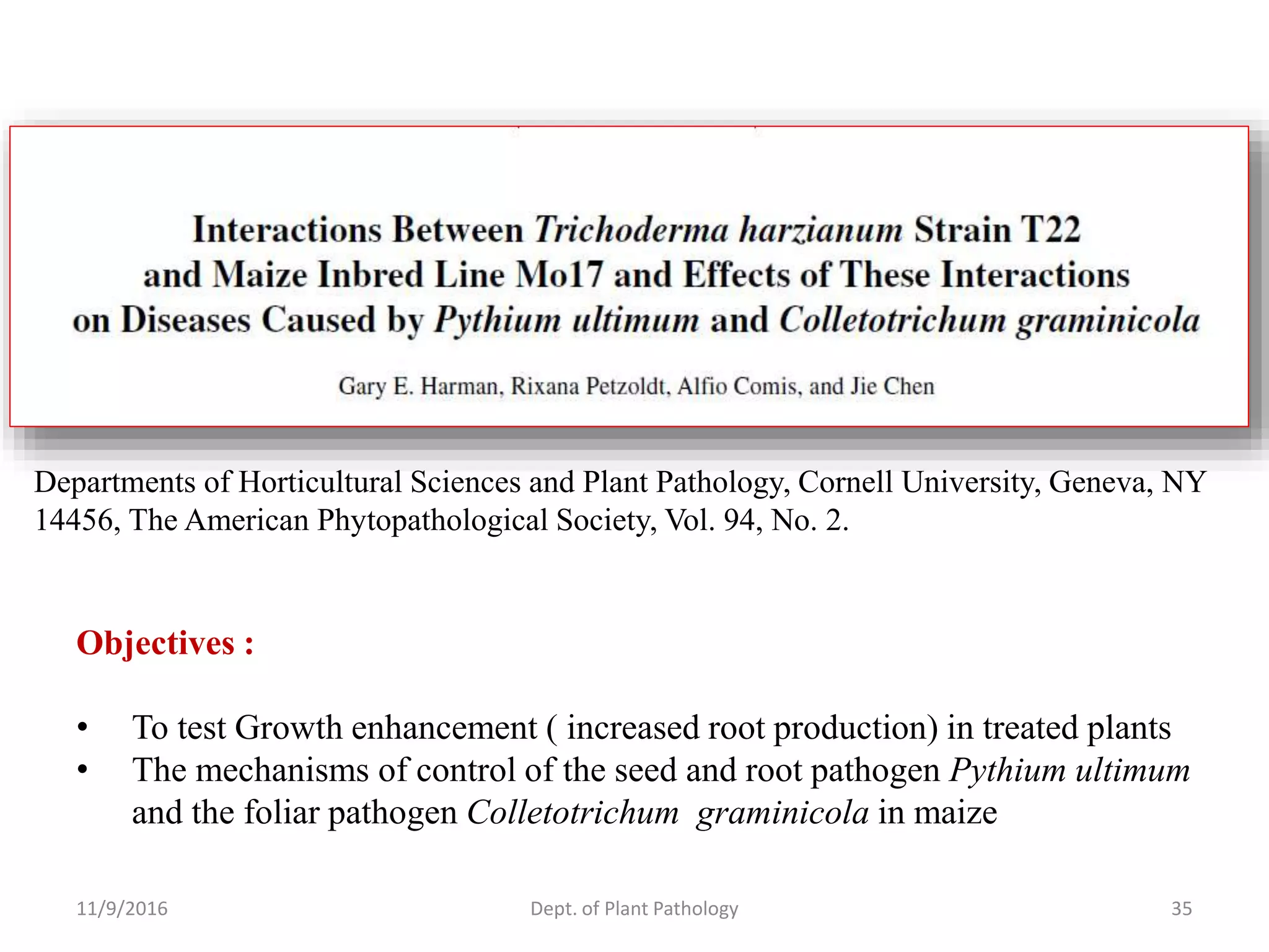 ISR IN PLANTS THROUGH FUNGAL BIOCONTROL AGENTS | PPTX