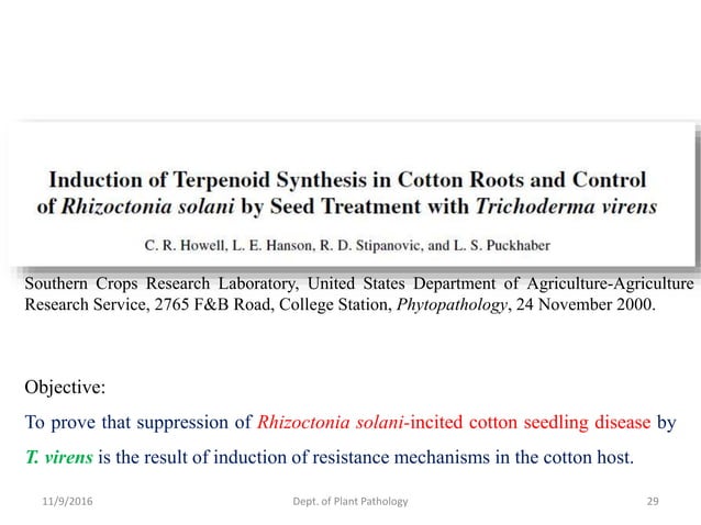 ISR IN PLANTS THROUGH FUNGAL BIOCONTROL AGENTS | PPT