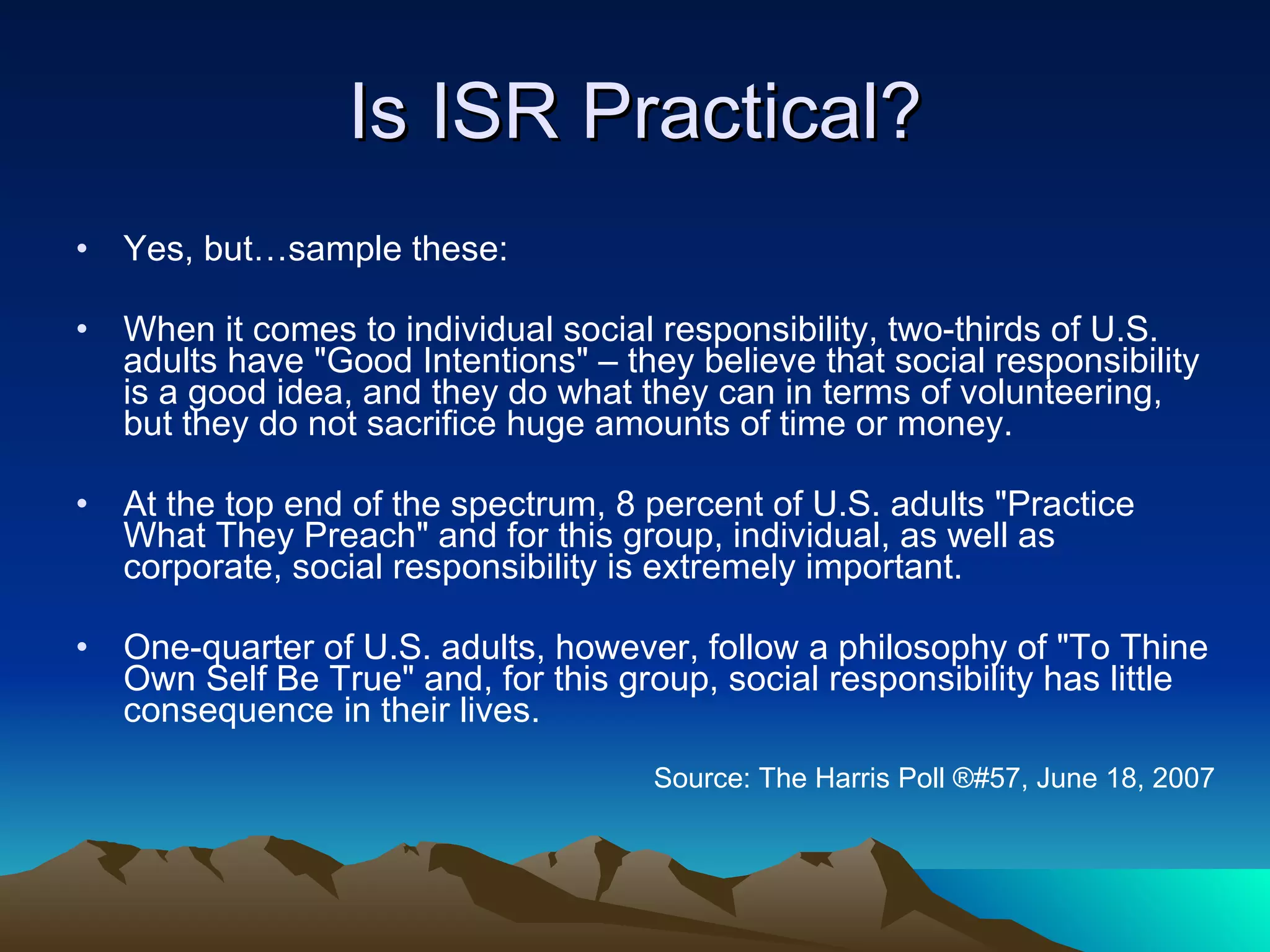 ISR- Individual Social Responsibility | PPT