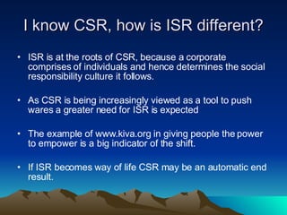 ISR- Individual Social Responsibility | PPT