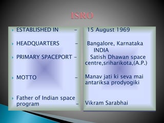 ISRO & It's Achivements | PPTX