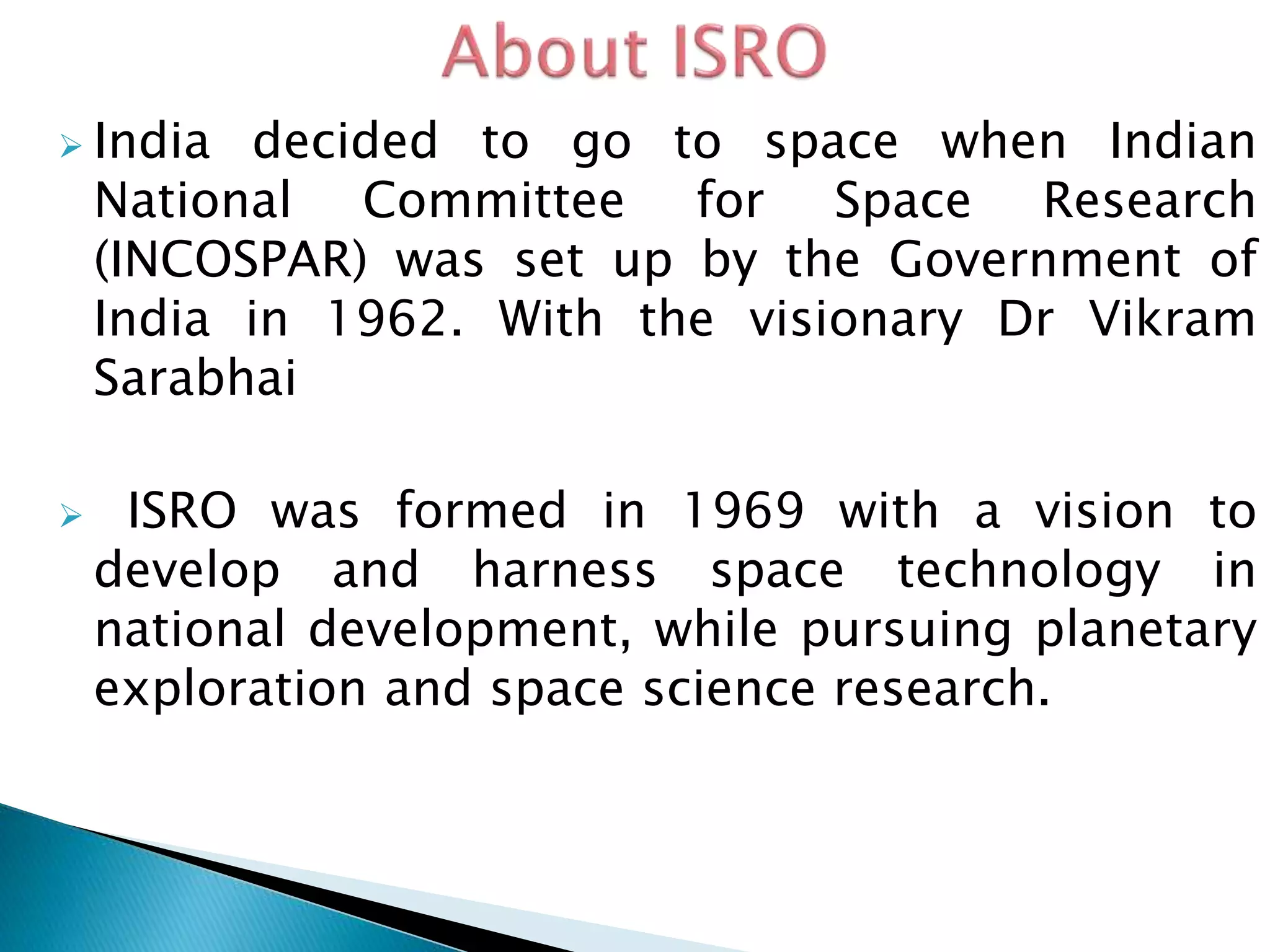 INDIAN SPACE RESEARCH ORGANIZATION (ISRO) | PPTX