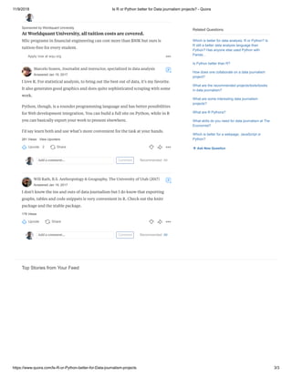 Is r or python better for data journalism projects hari sandeep reddy | PDF