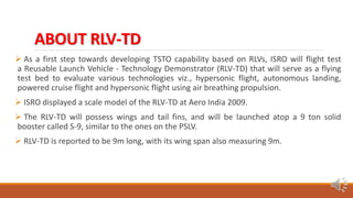 Isro’s reusable launch vehicle technology demonstrator (rlv-td ...