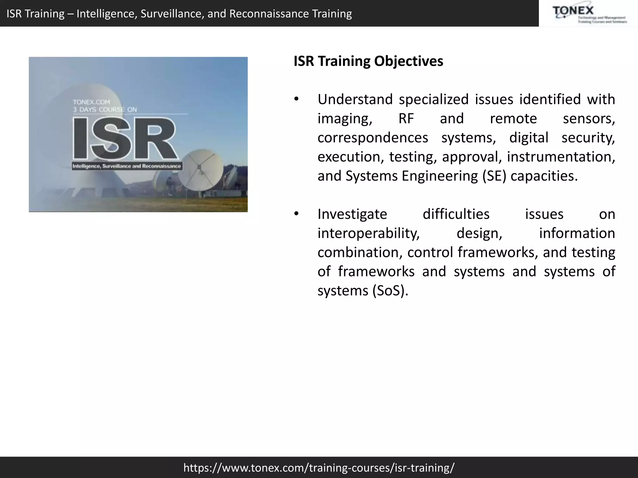 ISR (Intelligence, Surveillance, and Reconnaissance) Training - Tonex ...