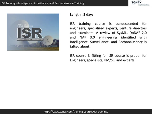 ISR (Intelligence, Surveillance, and Reconnaissance) Training - Tonex ...
