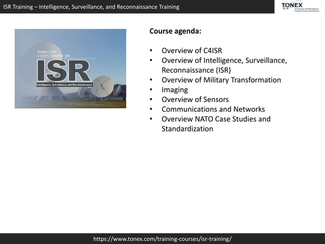 ISR (Intelligence, Surveillance, and Reconnaissance) Training - Tonex ...