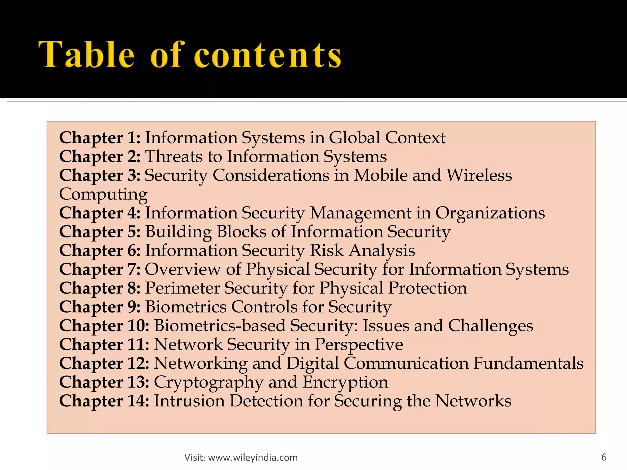 Information Systems Security: Security Management, Metrics, Frameworks and Best Practices | PPT