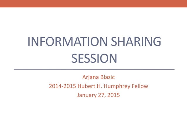 Information Sharing Session | PPT